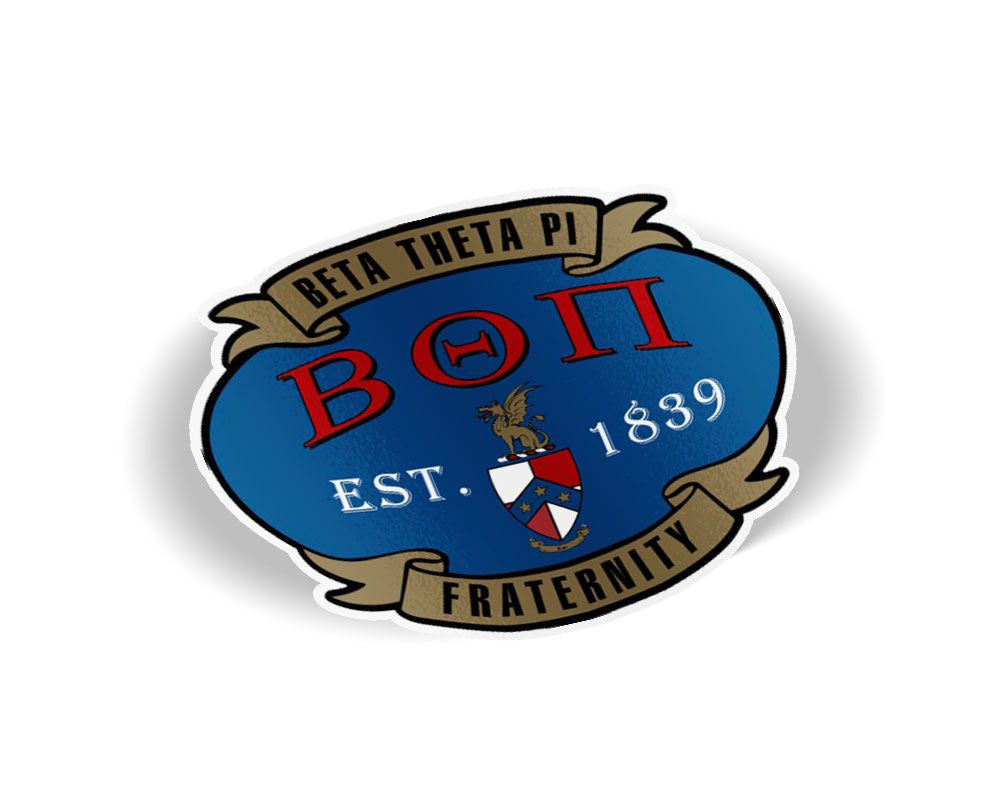Beta Theta Pi Banner Crest - Shield Decal — GreekU