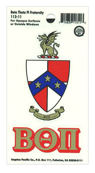 Beta Theta Pi Crest - Shield Decal — GreekU