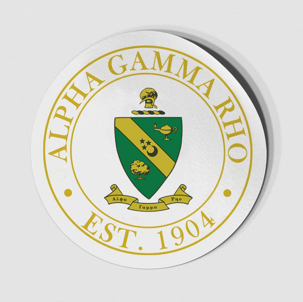 Alpha Gamma Rho Circle Crest - Shield Decal — GreekU