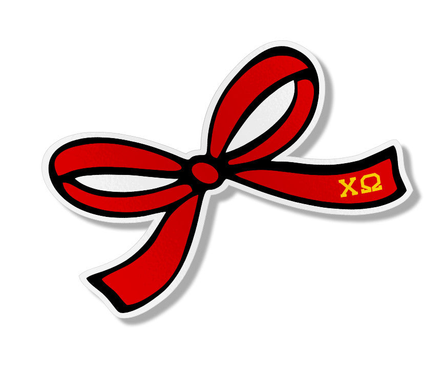 Chi Omega Pretty Bow Decal — GreekU