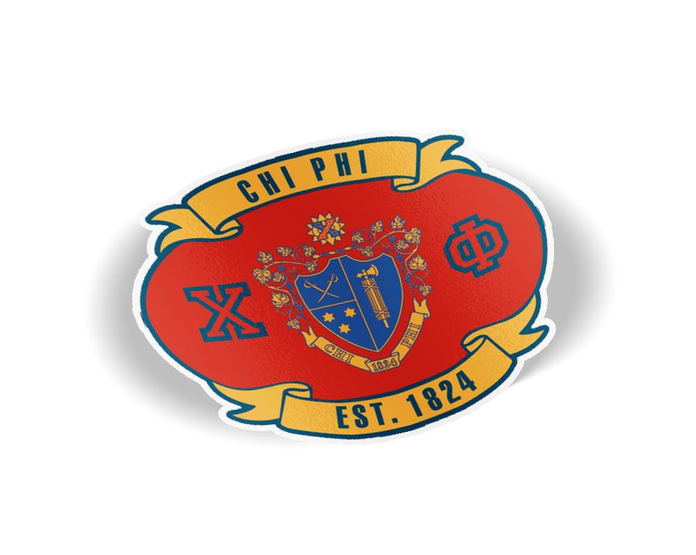 Chi Phi Banner Crest - Shield Decal — GreekU
