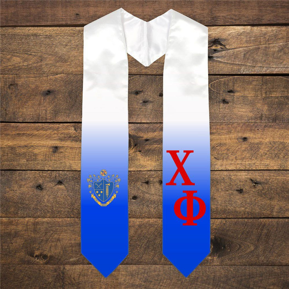 Chi Phi Extra Fancy Diagonal Greek Graduation Stole W Crest — GreekU