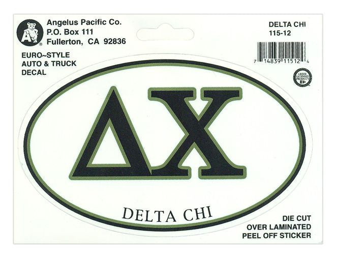 Delta Chi Euro Decal Oval Sticker — GreekU