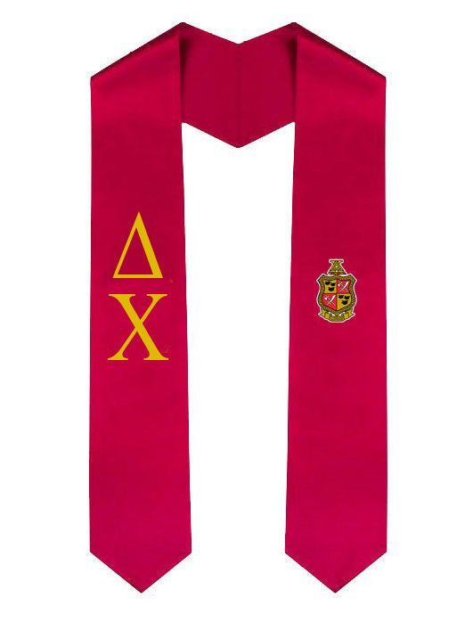 Delta Chi Greek Lettered Graduation Sash Stole With Crest — GreekU