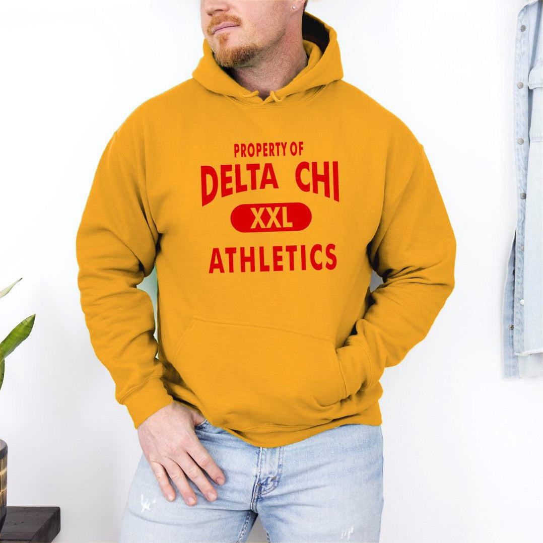 Delta Chi Property Of Athletics Hooded Sweatshirts — GreekU