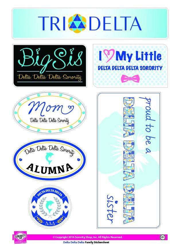 Delta Delta Delta Family Sticker Sheet — GreekU