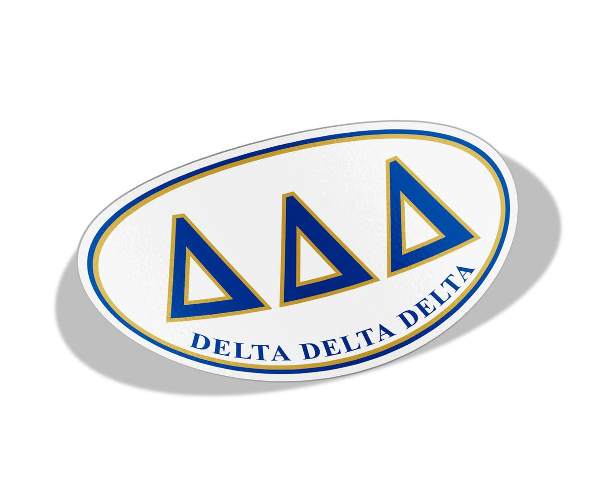 Delta Delta Delta Greek Letter Oval Decal — GreekU