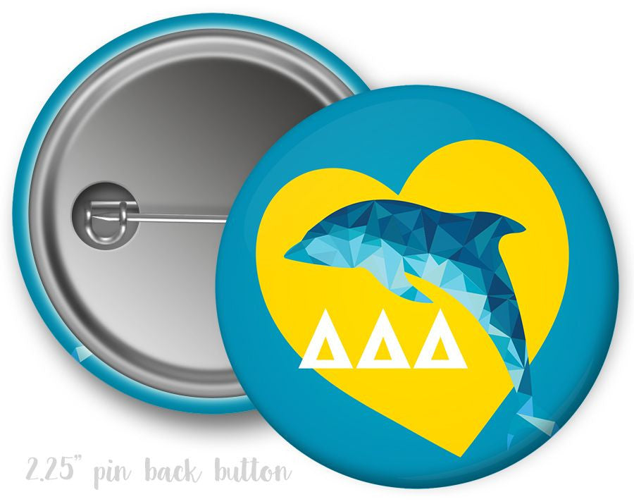 Delta Delta Delta Heart Mascot Button — GreekU
