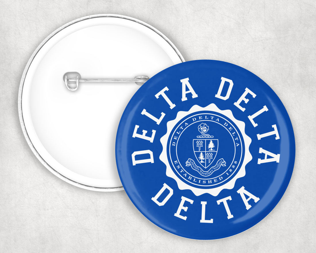 Delta Delta Delta Seal Crest Pin Buttons — GreekU