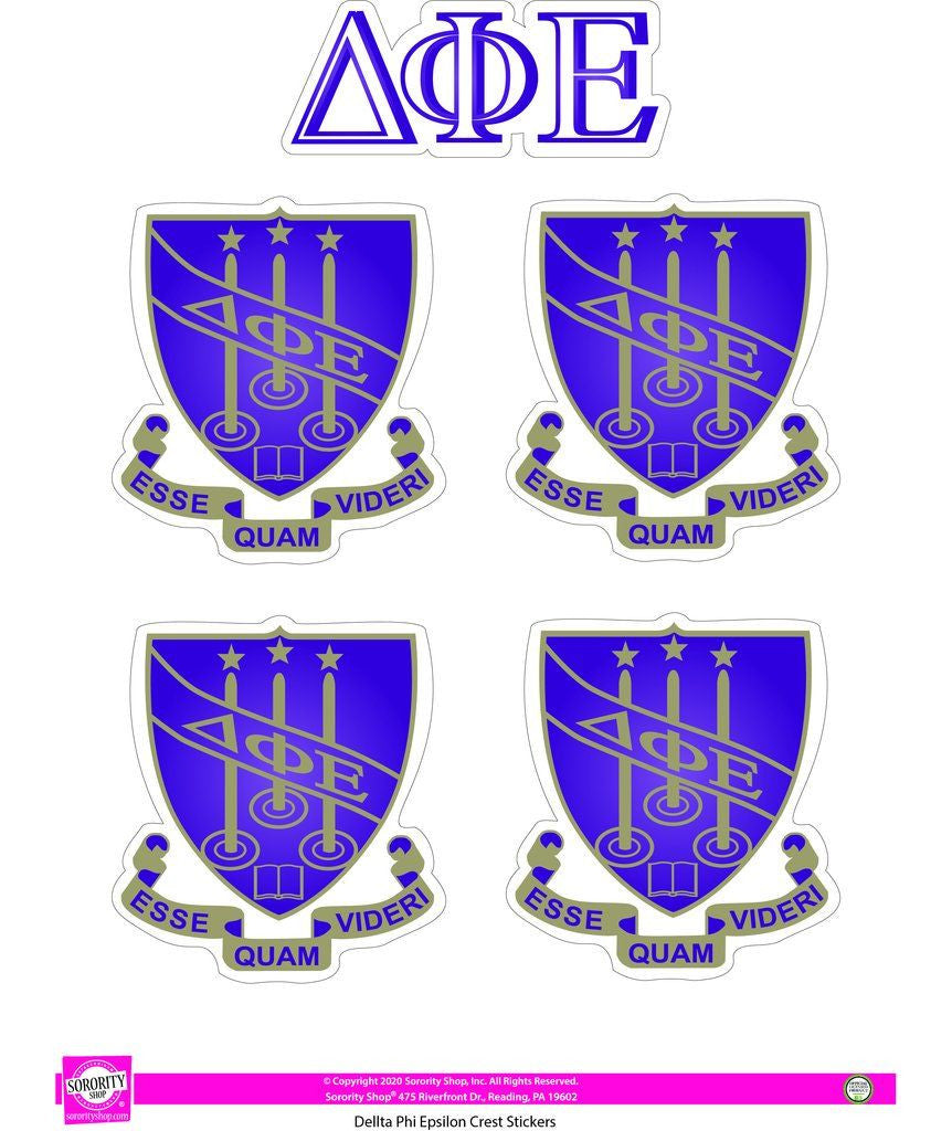 Delta Phi Epsilon Crest Sticker Sheet — GreekU