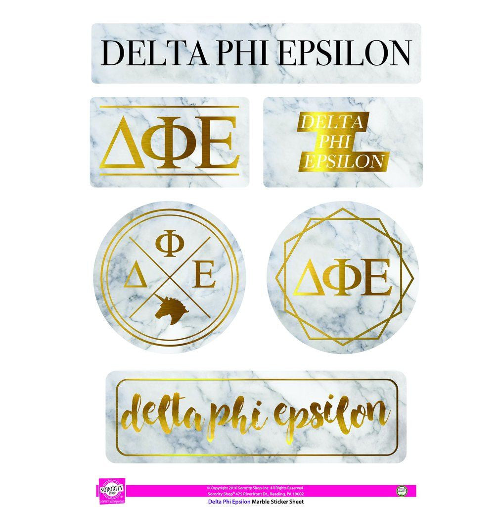Delta Phi Epsilon Marble Sticker Sheet — GreekU