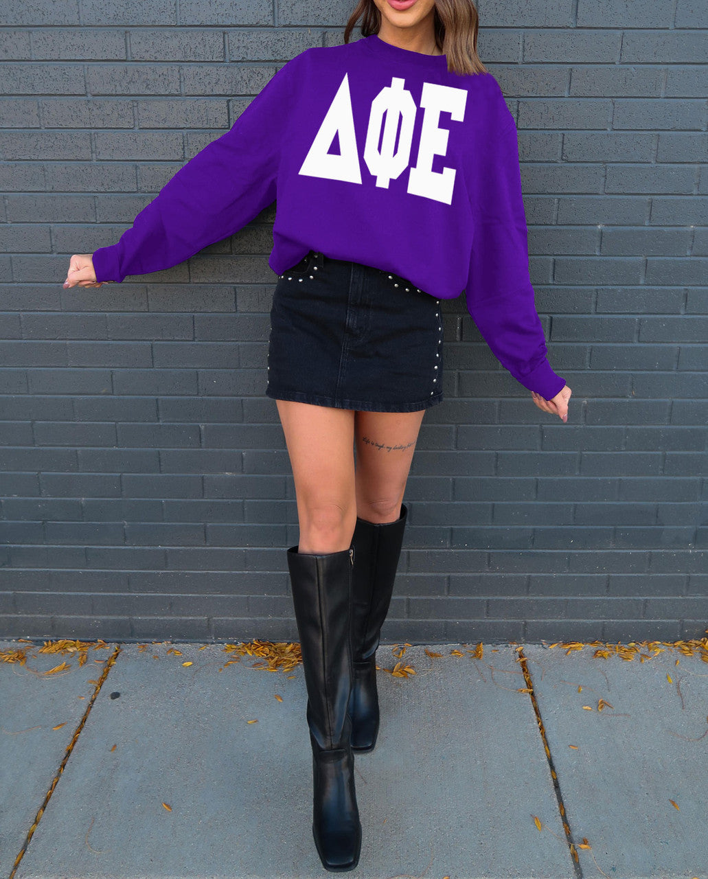 Delta Phi Epsilon Giant Greek Letter Crewneck — GreekU