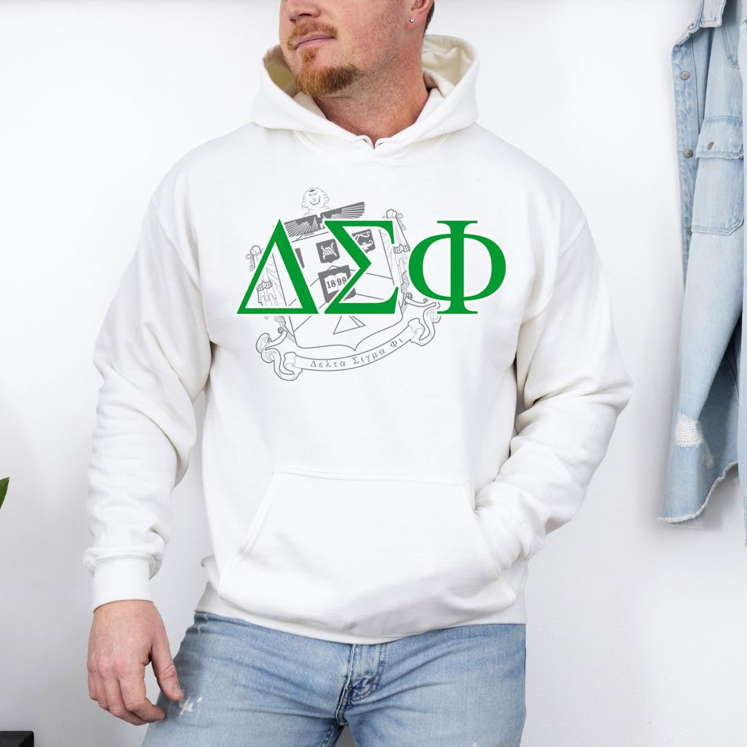 Delta Sigma Phi Crest World Famous Hooded Sweatshirt — GreekU
