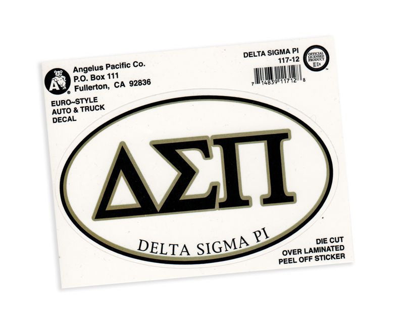 Delta Sigma Pi Euro Decal Oval Sticker — GreekU