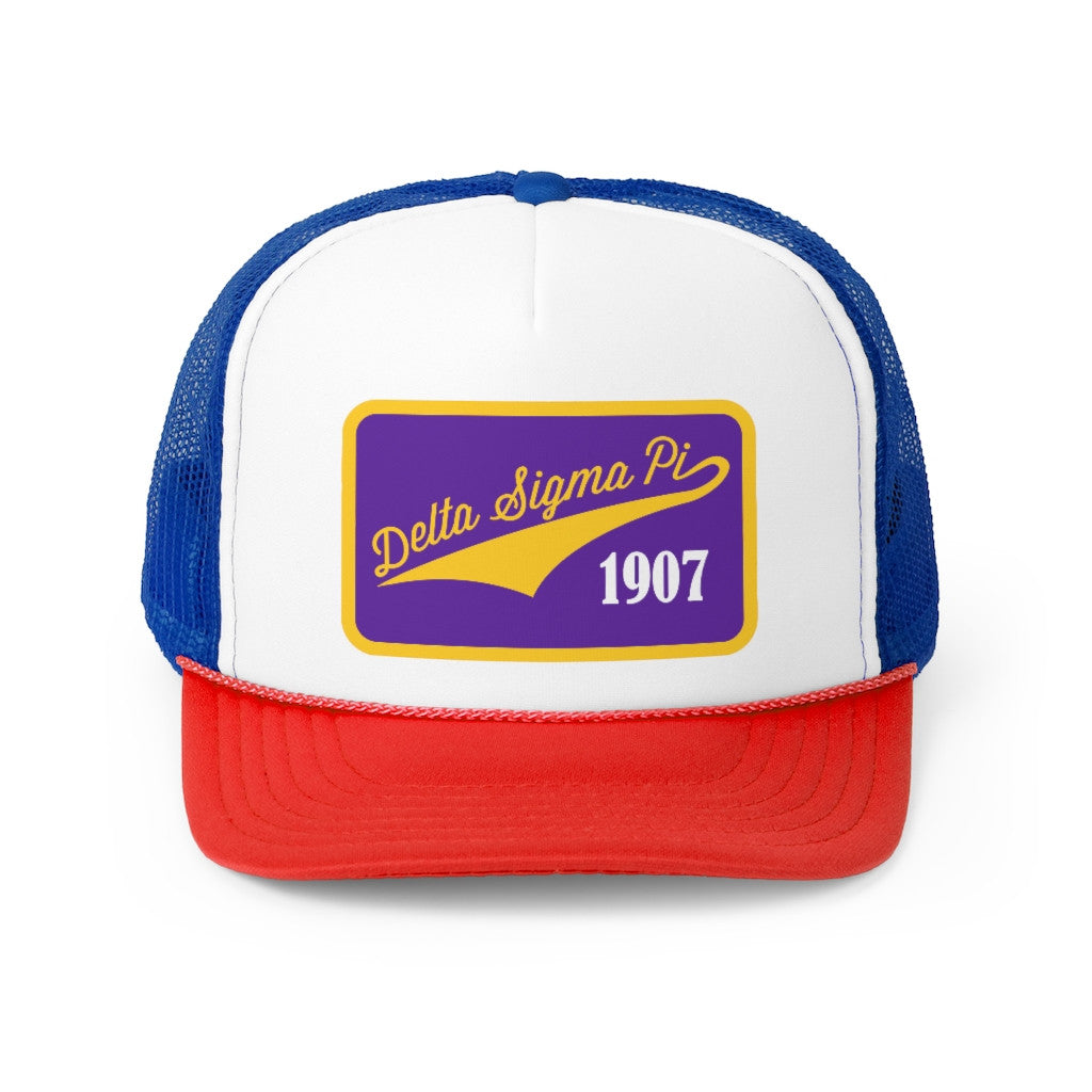 Delta Sigma Pi Tail Patch Design Trucker Hats — GreekU