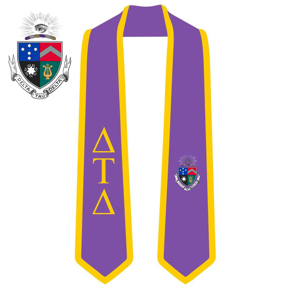 DISCOUNT-Delta Tau Delta Greek 2 Tone Lettered Graduation Sash Stole ...