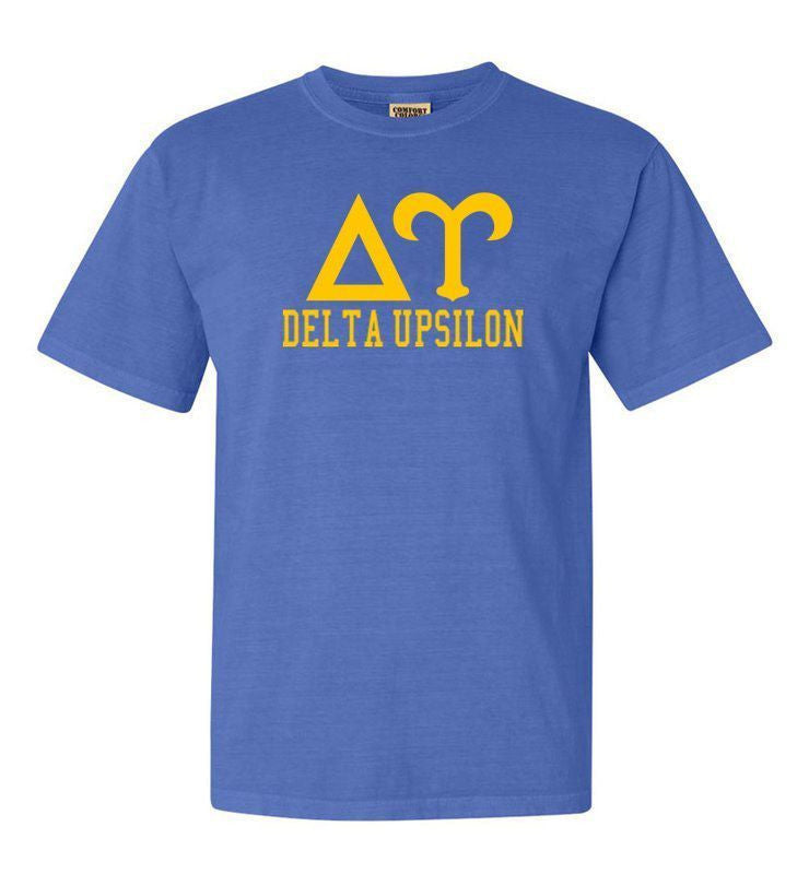 Delta Upsilon Greek Custom Comfort Colors Heavyweight T-Shirt — GreekU