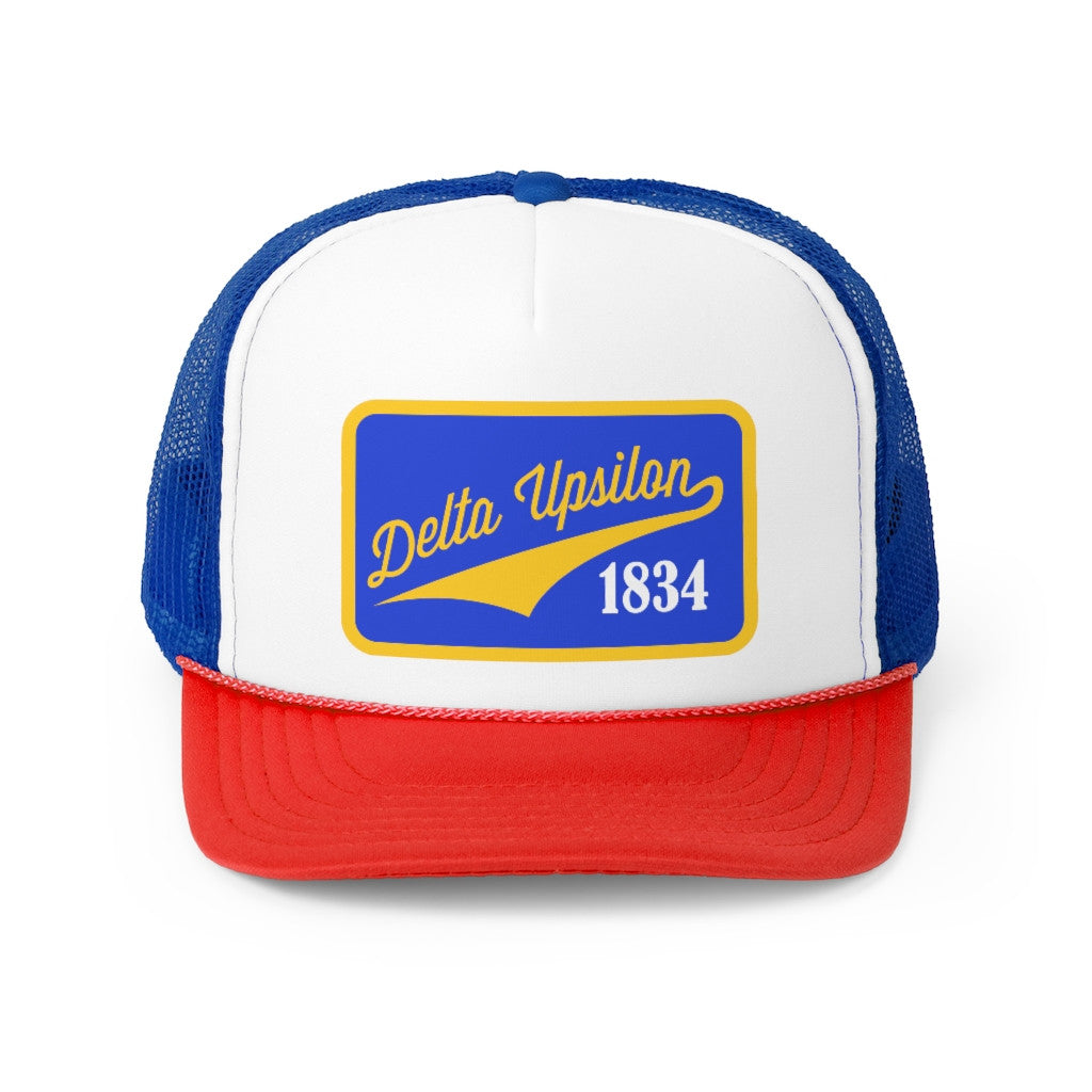 Delta Upsilon Tail Patch Design Trucker Hats — GreekU