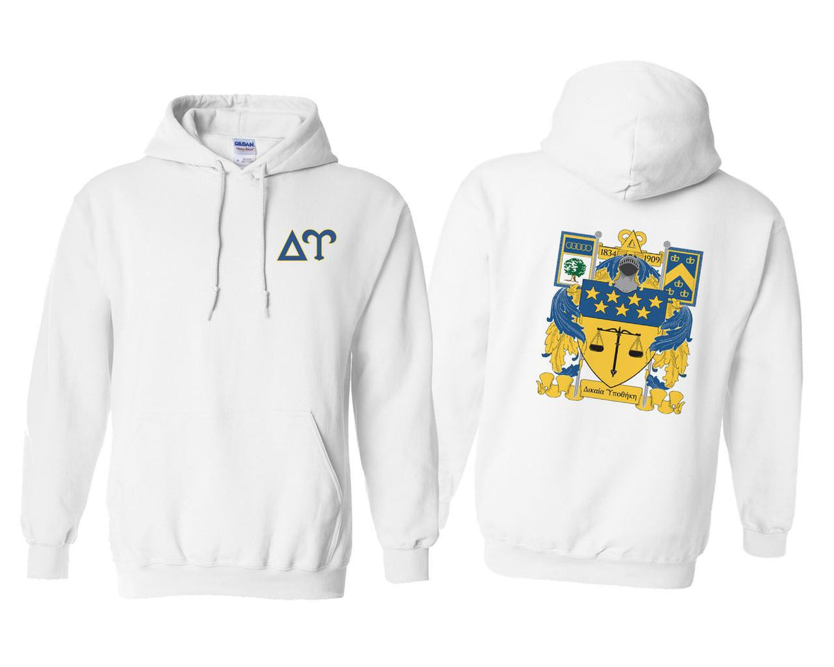 Delta Upsilon World Famous Crest - Shield Hooded Sweatshirt — GreekU