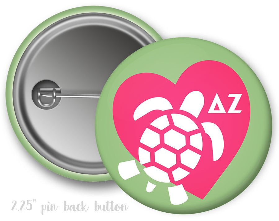 Delta Zeta Heart Mascot Button — GreekU