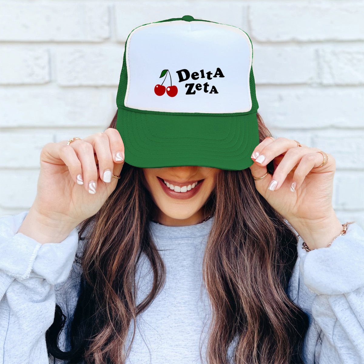 Delta Zeta Cherry Trucker Caps — GreekU