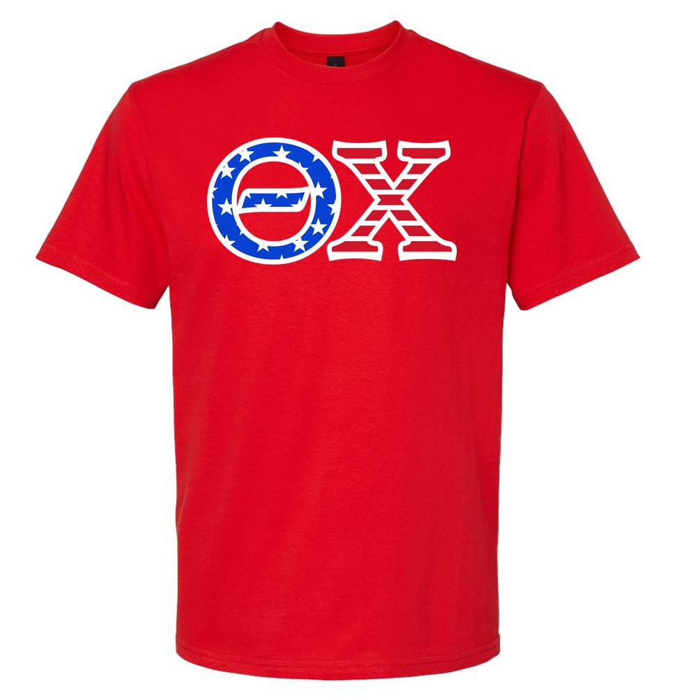 DISCOUNT-Theta Chi Greek Letter American Flag T-shirts — GreekU