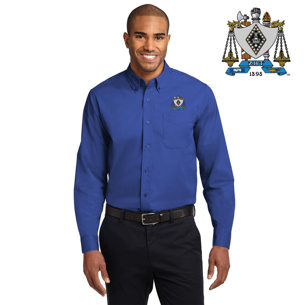 Zeta Beta Tau DISCOUNT-Zeta Beta Tau Long Sleeve Oxford — GreekU