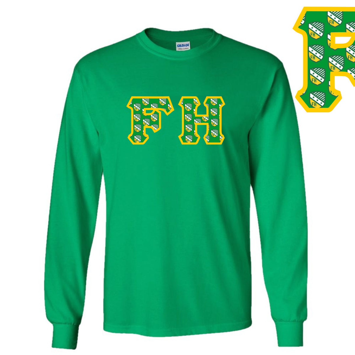 FARMHOUSE Fraternity Crest - Shield Twill Letter Longsleeve Tee — GreekU