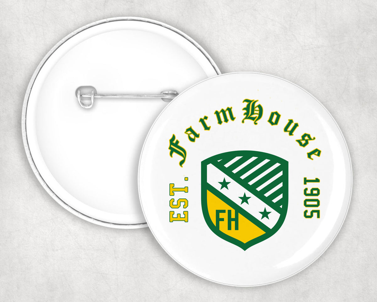 FarmHouse Fraternity Classic Crest Button — GreekU