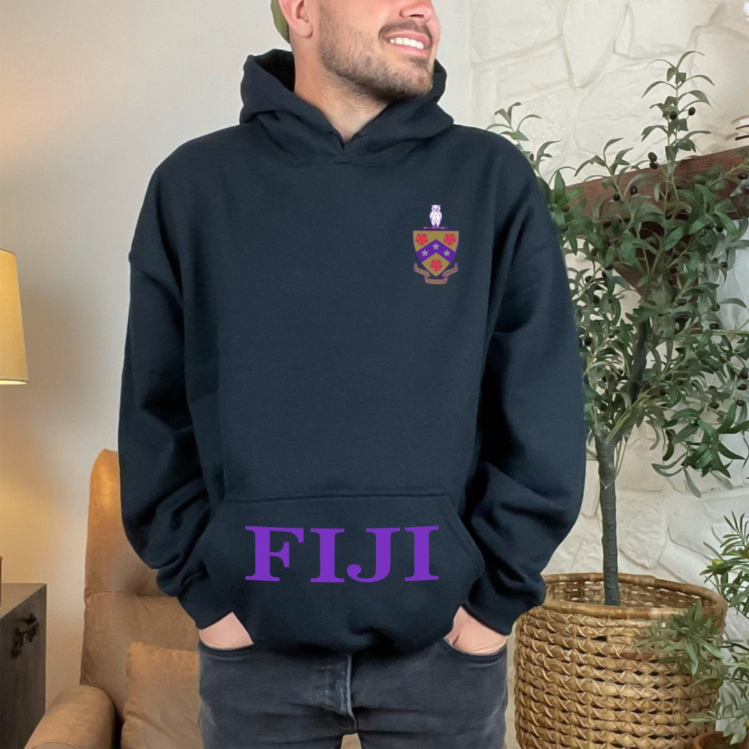 Phi Gamma Delta FIJI Elite Hoodie W Letters On Pouch — GreekU