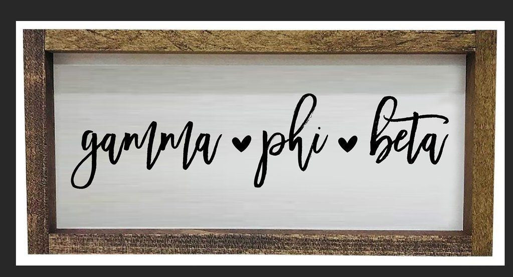 Gamma Phi Beta Script Wooden Signs — GreekU