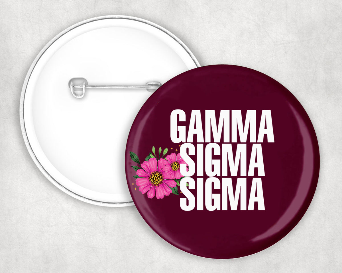 Gamma Sigma Sigma Floral Pin Buttons — GreekU