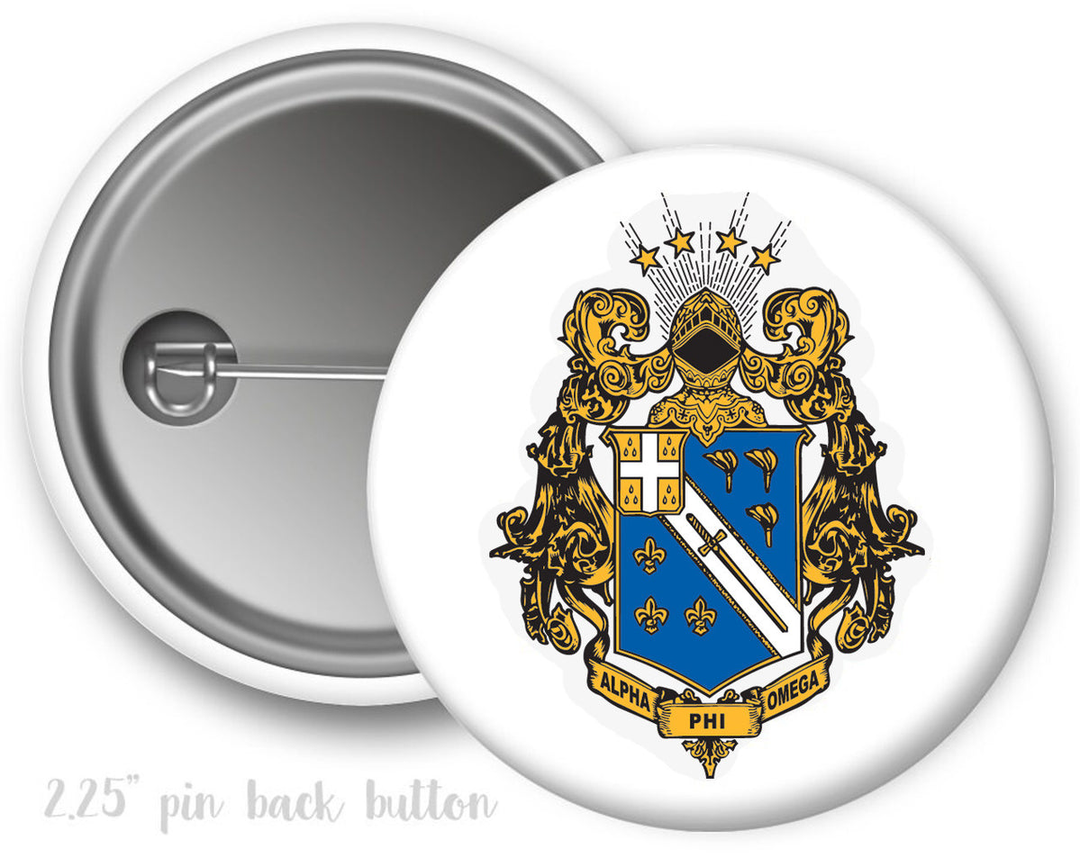Alpha Phi Omega Color Crest - Shield Button — GreekU