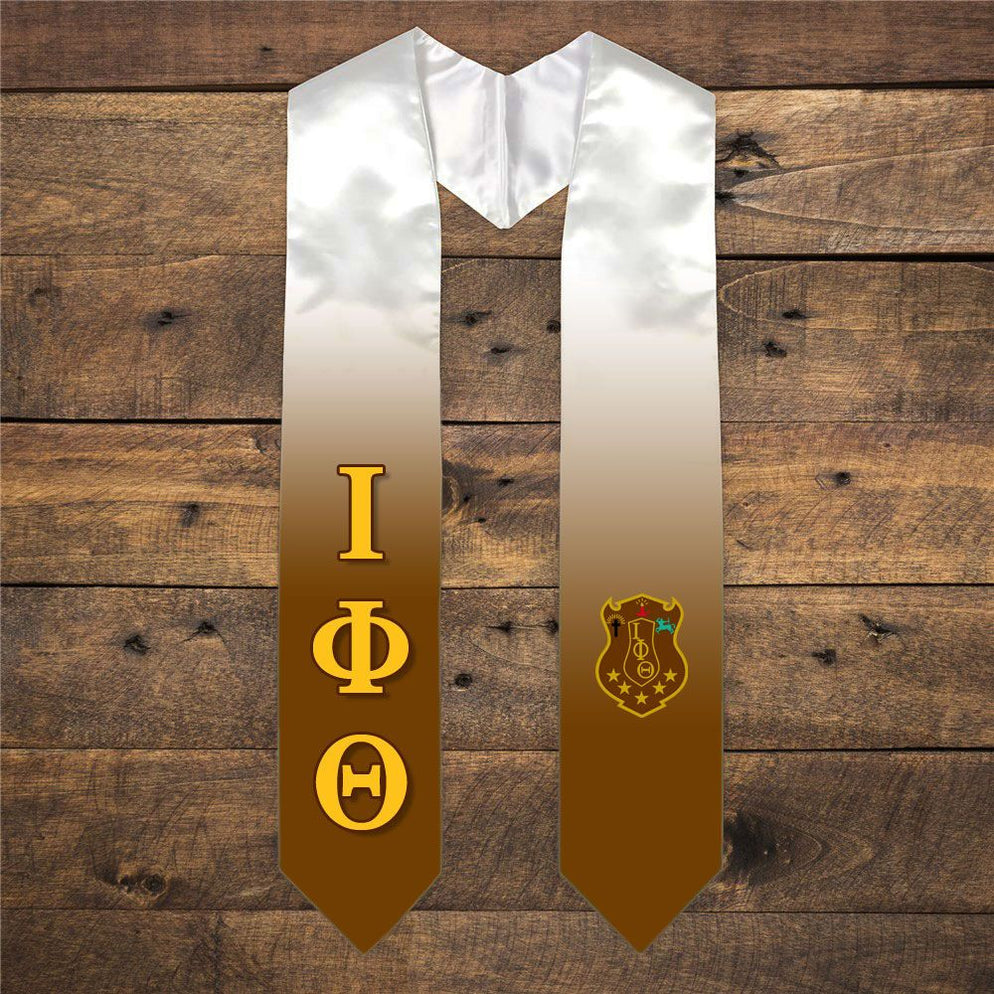 Iota Phi Theta Extra Fancy Simple Greek Graduation Stole W Crest — GreekU