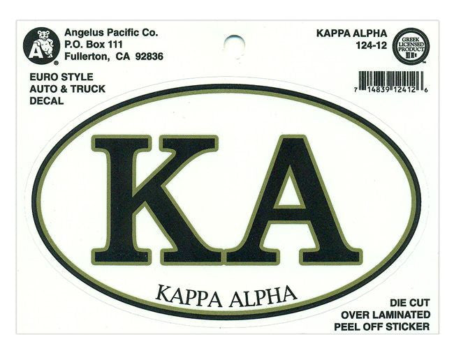 Kappa Alpha Euro Decal Oval Sticker — GreekU