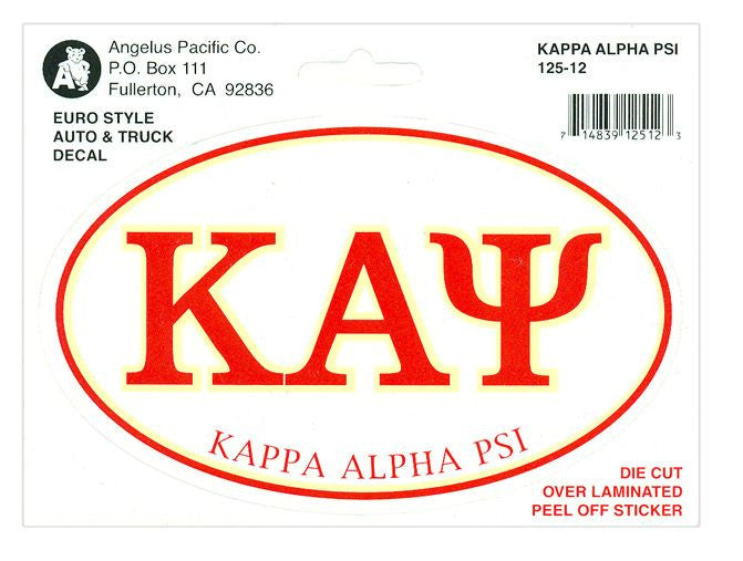 Kappa Alpha Psi Euro Decal Oval Sticker — GreekU