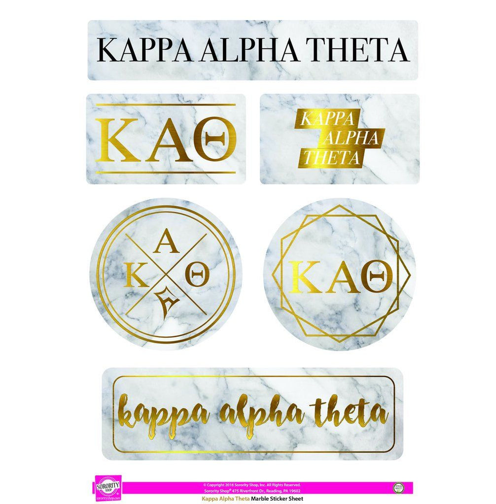Kappa Alpha Theta Marble Sticker Sheet — GreekU