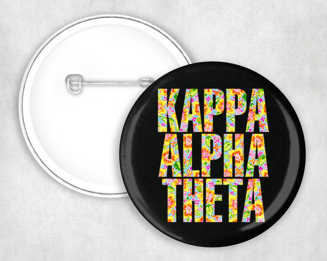 Kappa Alpha Theta Floral Pin Buttons — GreekU