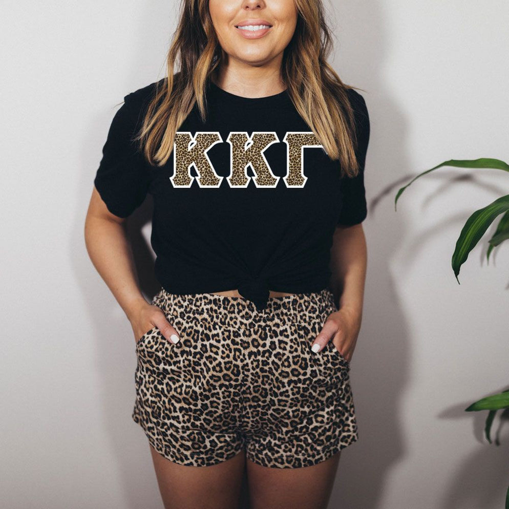 Kappa Kappa Gamma Cheetah Print Lettered Tee — GreekU