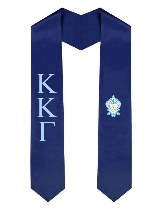 Kappa Kappa Gamma Greek Lettered Graduation Sash Stole With Crest — GreekU