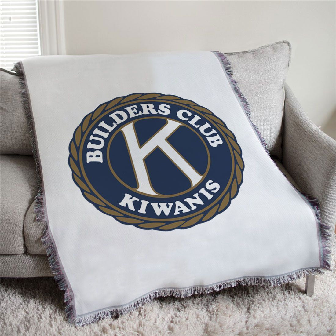 Kiwanis Builders Club Afghan Blanket Throw — GreekU