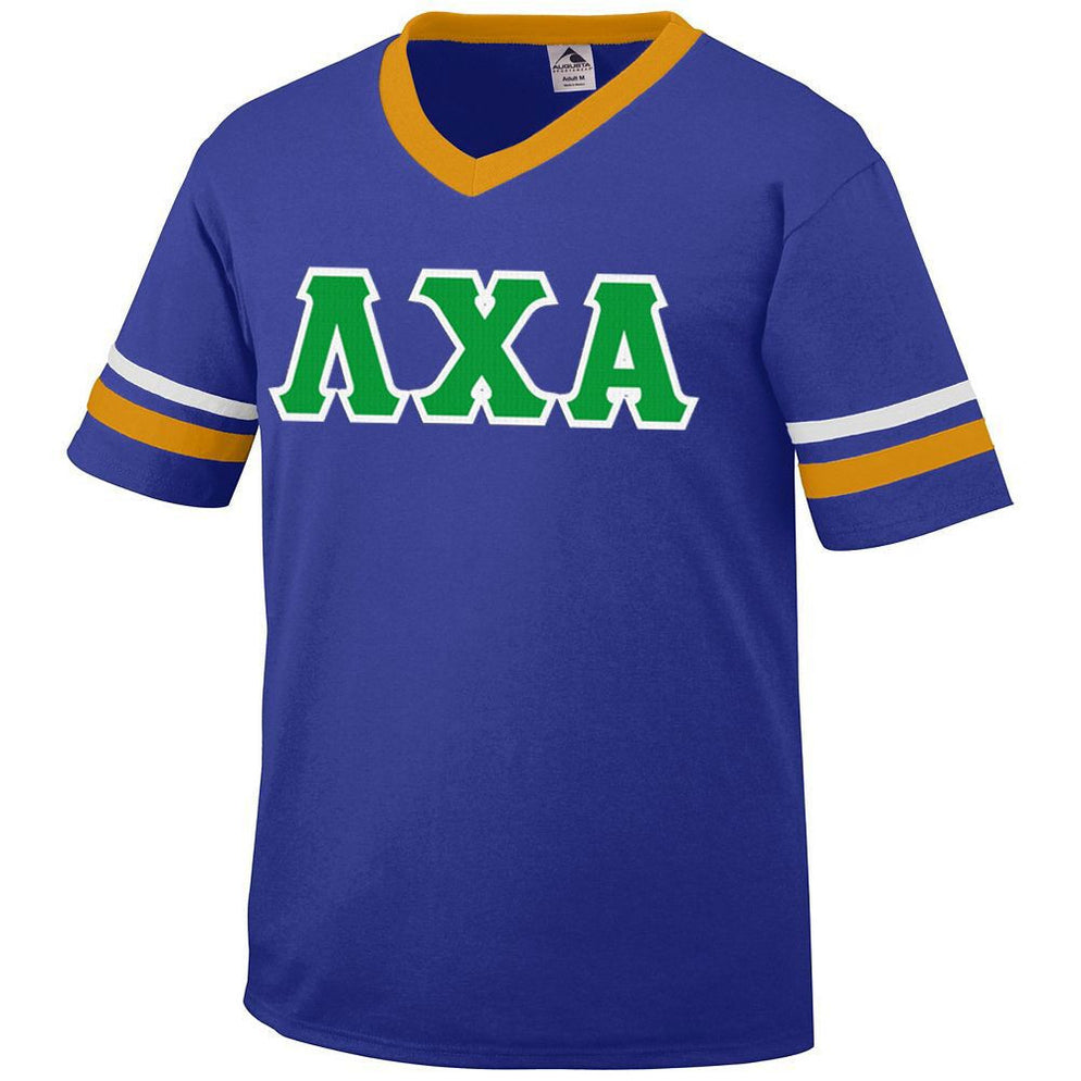 Lambda Chi Alpha DISCOUNT-Lambda Chi Alpha Jersey With Greek Applique Letters — GreekU