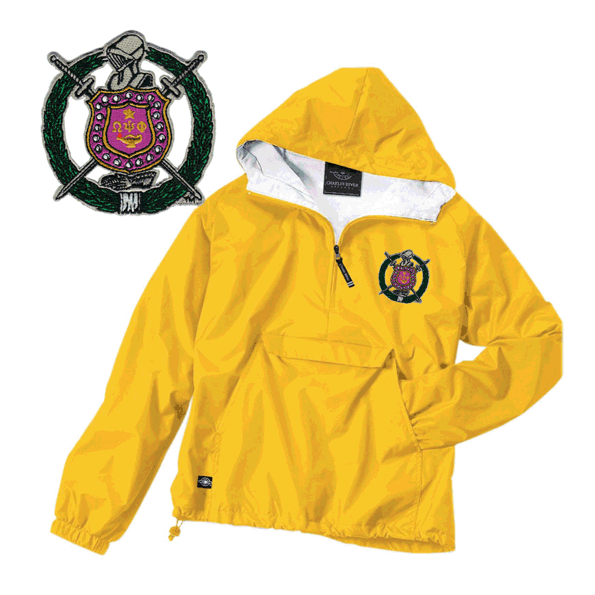 Omega Psi Phi Crest - Shield Windbreaker Pullover — GreekU