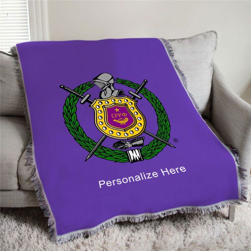 Omega Psi Phi Full Color Crest Afghan Blanket Throw — GreekU