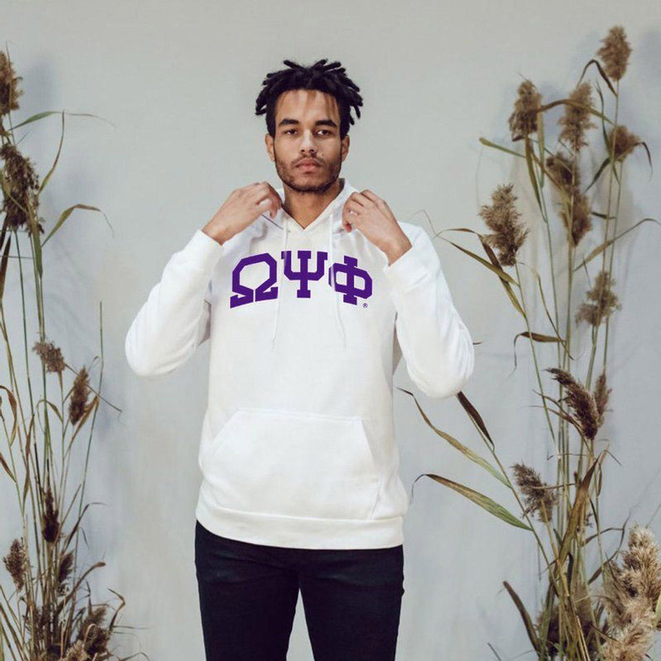 Omega Psi Phi Omega Psi Phi Greek Lettered Arch Hooded Sweatshirt — GreekU
