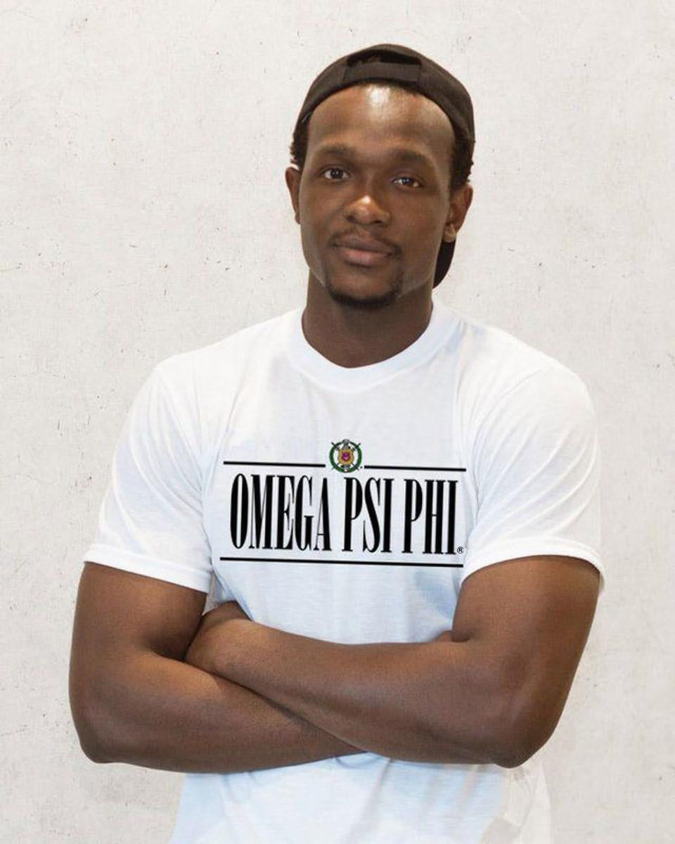Omega Psi Phi Omega Psi Phi Line Crest T-shirt — GreekU