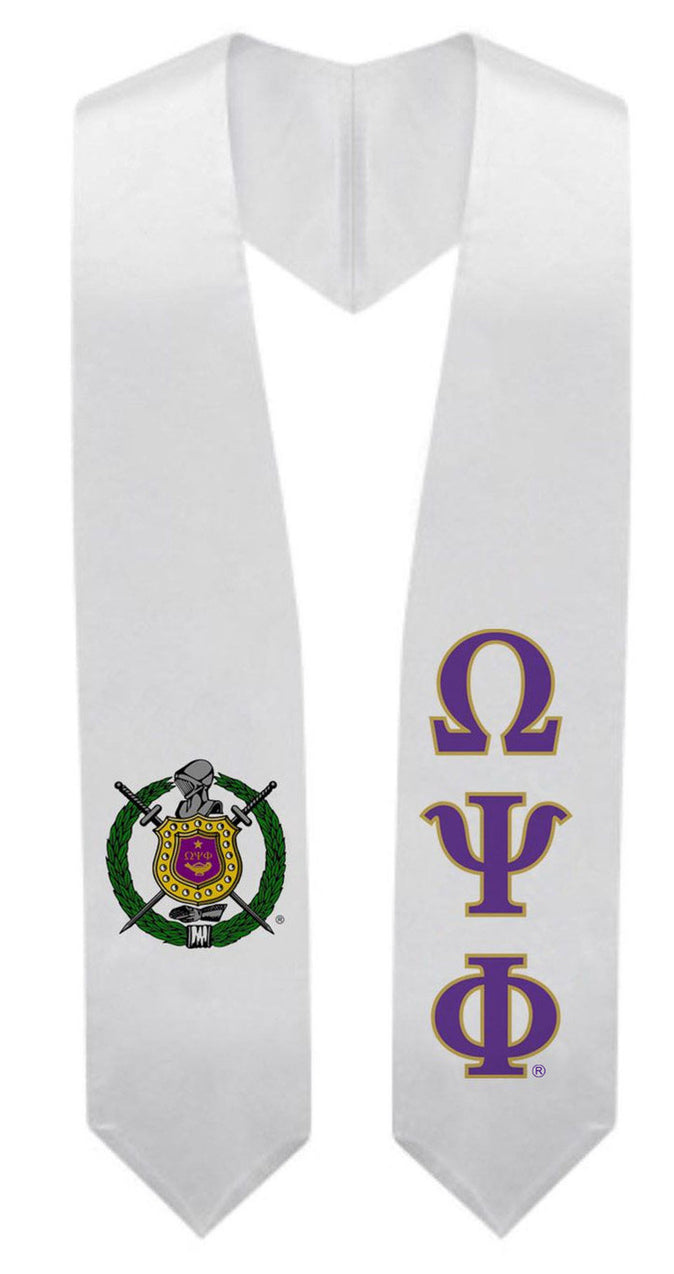 Omega Psi Phi Omega Psi Phi Super Crest - Shield Graduation Stole — GreekU