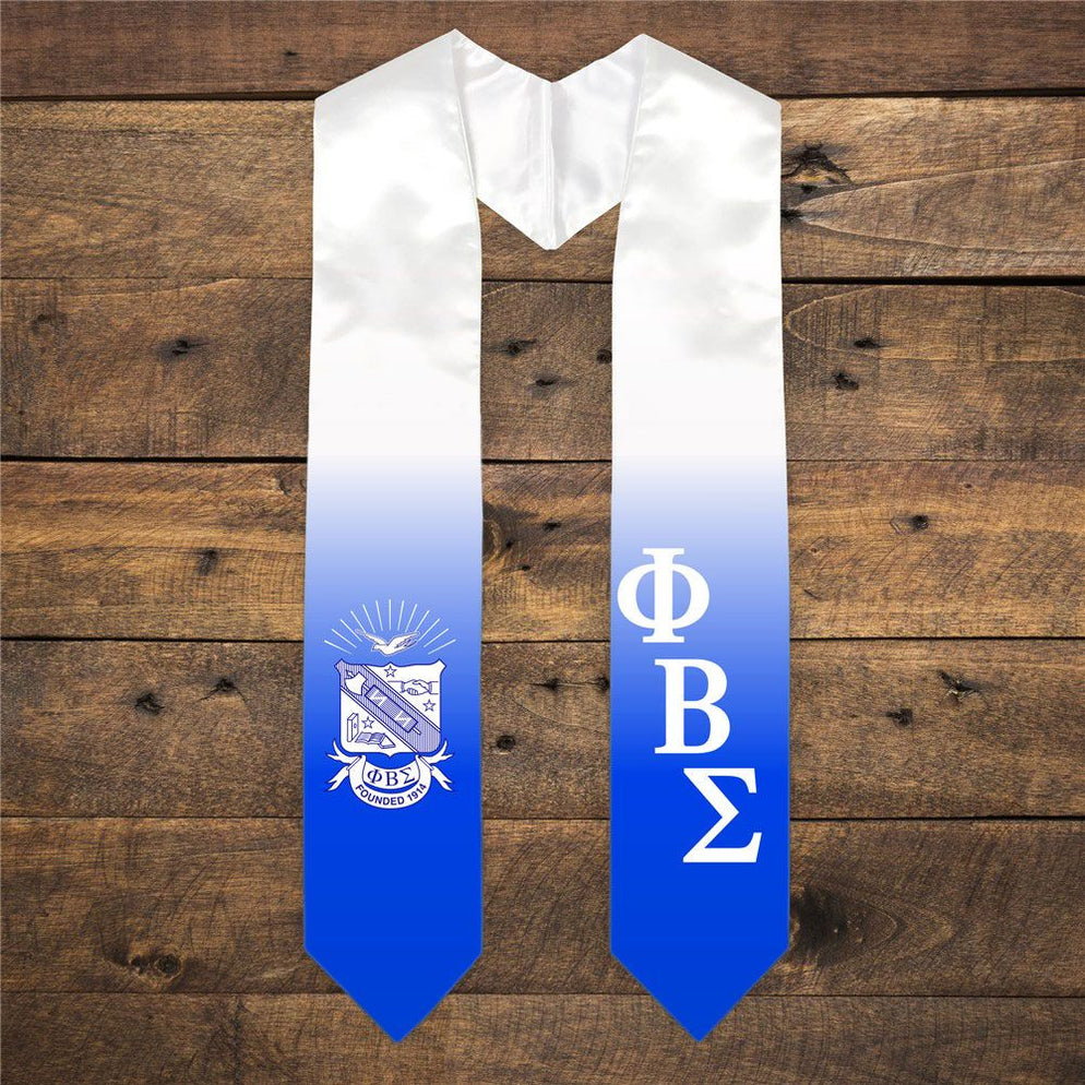 Phi Beta Sigma Extra Fancy Diagonal Greek Graduation Stole W Crest — GreekU