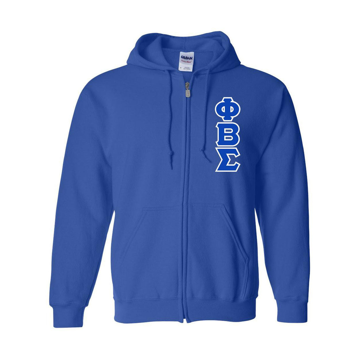 Phi Beta Sigma Fraternity Heavy Full Zip Hoodie - 3" Letters — GreekU