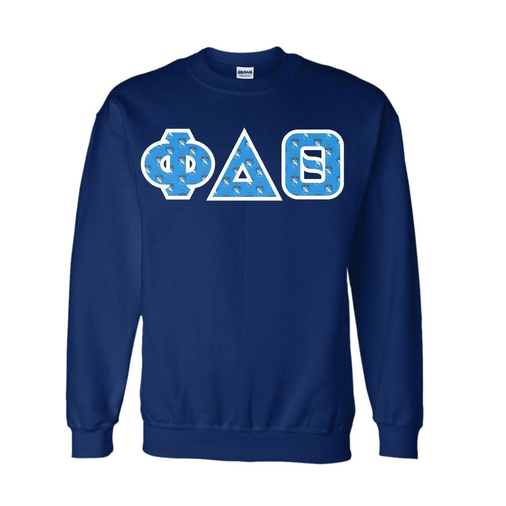 Phi Delta Theta Fraternity Crest - Shield Twill Letter Crewneck Sweats ...
